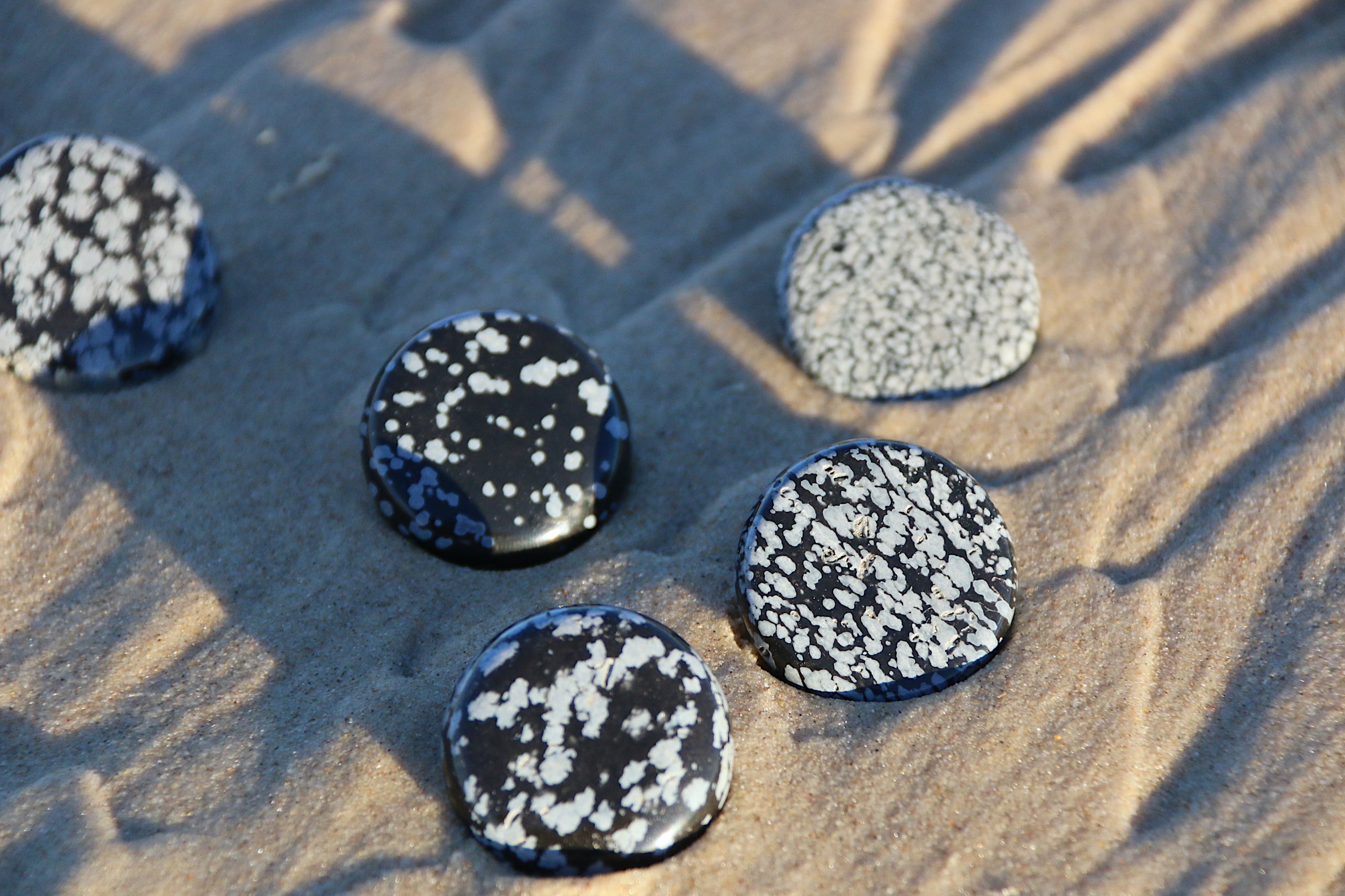 snowflake obsidian coins | earth’s gift.